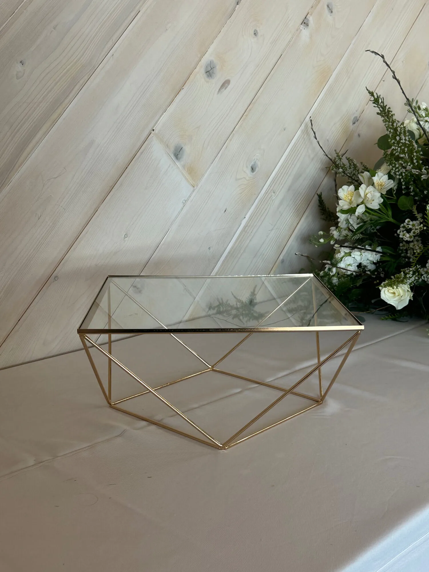 Gold Geometric Riser (Small) | Wedding Rentals & Decor | Borrowed & Blue