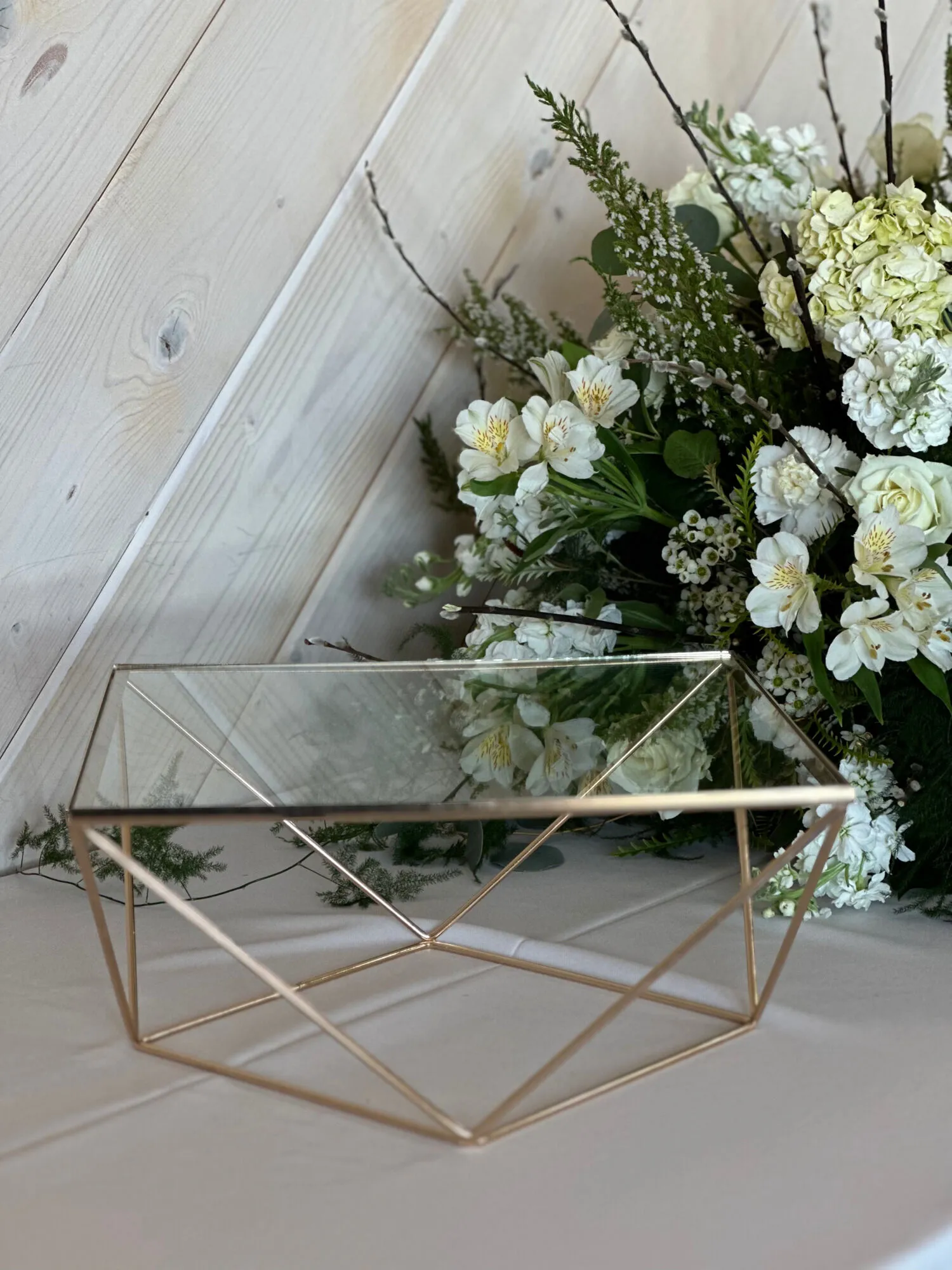 Gold Geometric Riser (Large) | Wedding Rentals & Decor | Borrowed & Blue