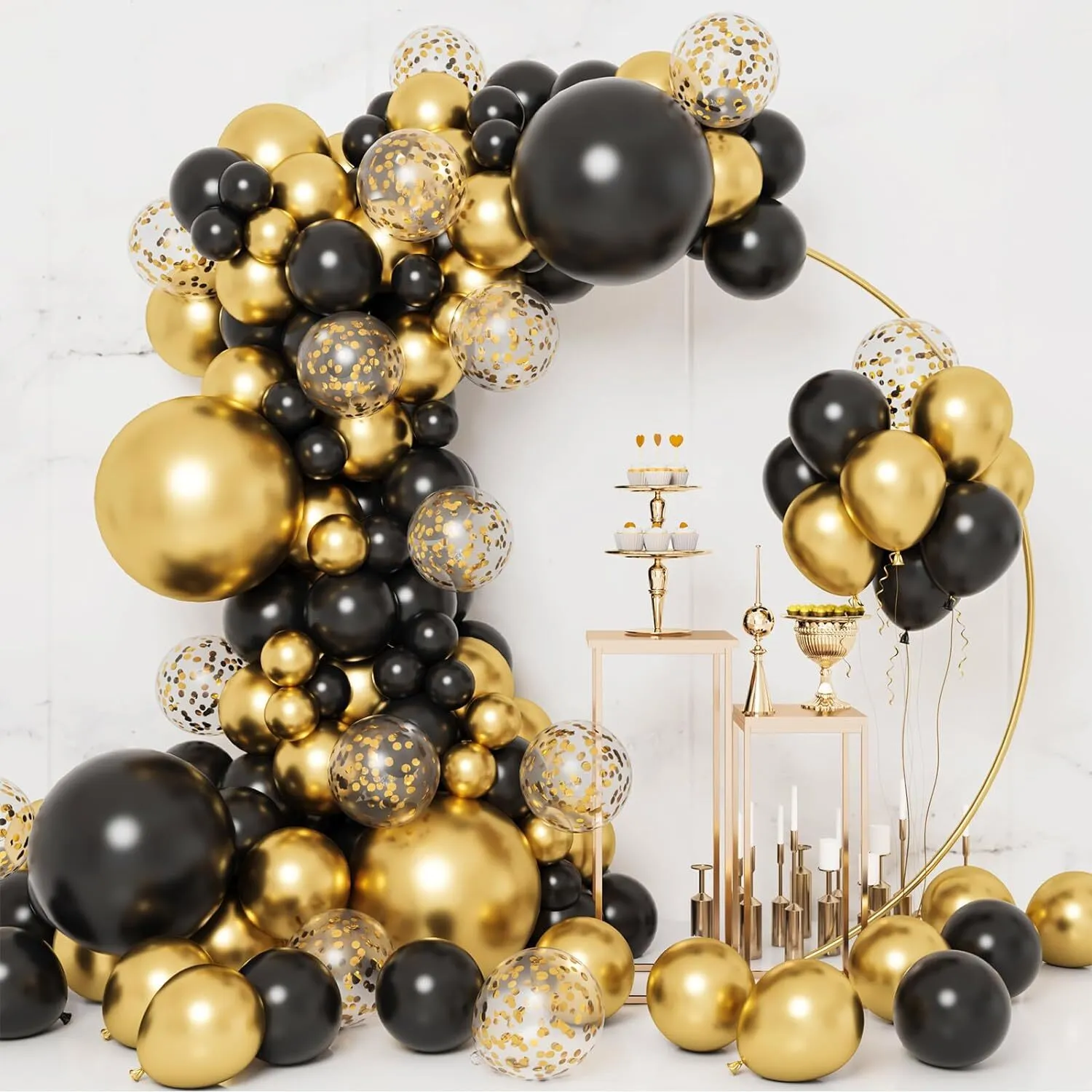 Grab and Go Balloon Garland Only - 12ft Gold Metallic Balloon Arch ...