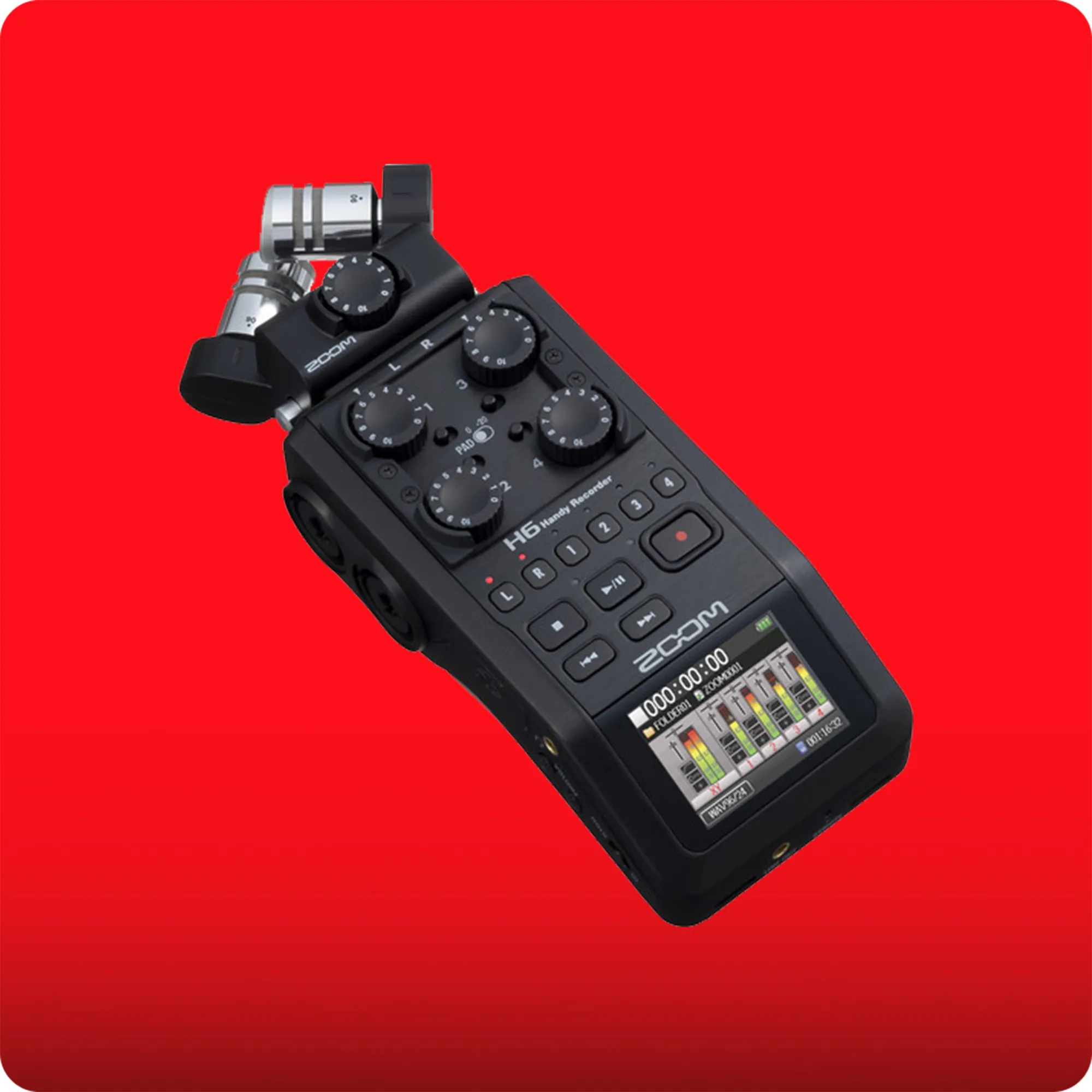 ZOOM H6 All Black 6-Input / 6-Track Portable Handy Recorder with Single ...