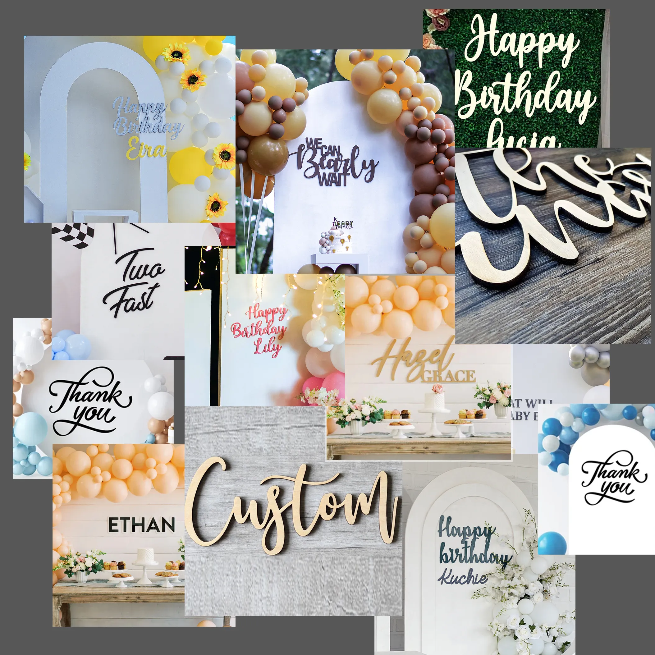 Custom Backdrop Name Signage | Fari Arts