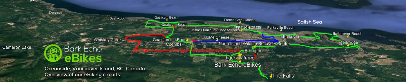Safe Riding Circuits in Parksville, BC with Bark Echo eBikes