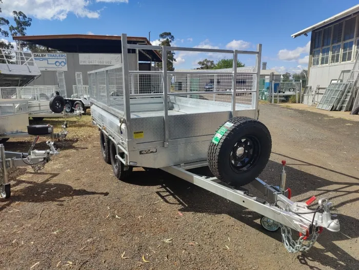 FOR SALE 10x6 Tandem Flat Top Trailer with Cage | Dalby Trailers ...