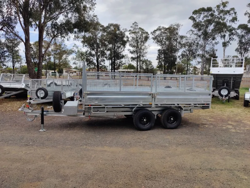 FOR SALE 14x7 Flat Top Tipper Trailer with Cage | Dalby Trailers ...
